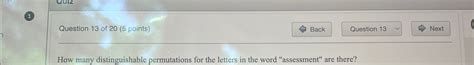 Solved How Many Distinguishable Permutations For The Letters
