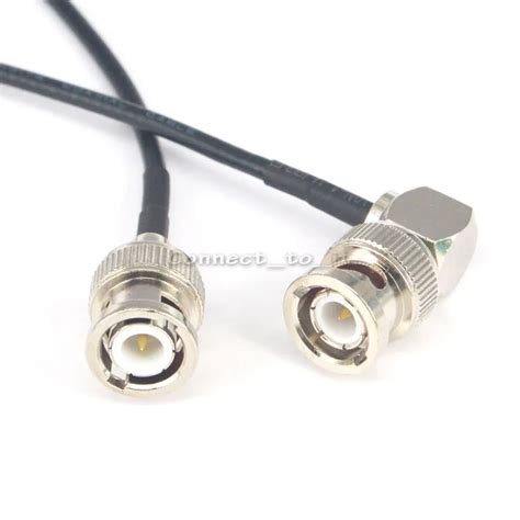 BNC Antenna Cable BNC Male To BNC Male RA 90 Degree RF Coax Connector Extension In Connectors