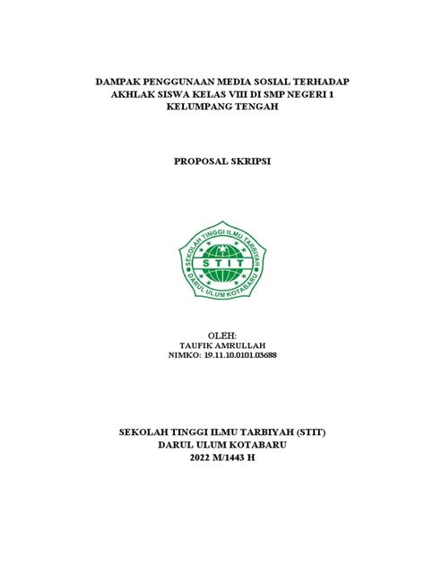 Sampul Proposal Skripsi Ufik Pdf