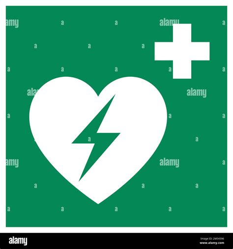 Automated External Heart Defibrillator Sign Stock Vector Image And Art Alamy