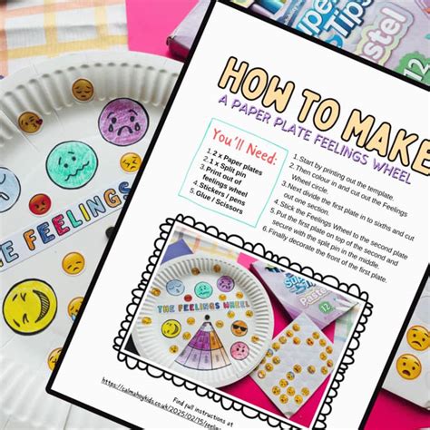 Feelings Wheel Worksheet Feelings List And Paper Plate Craft Activity
