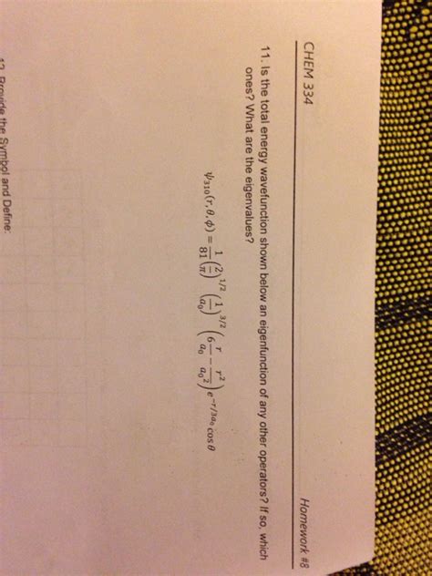 Solved Is The Total Energy Wave Function Shown Below An Chegg