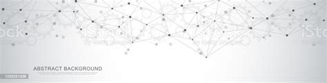 추상적인 다각형 배경과 점과 선을 연결하는 웹 사이트 헤더 또는 배너 디자인 글로벌 네트워크 연결 텍스트에 대한 주부 배경과 공간을 가진 디지털 기술 개념에 대한 스톡 벡터