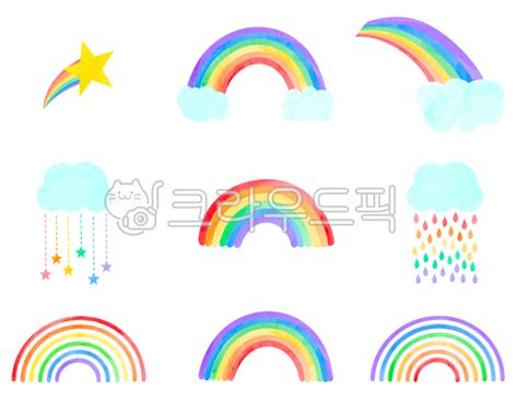 무지개 별 날씨 비 구름 사진 이미지 일러스트 캘리그라피 Dalart작가