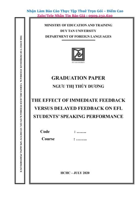 The Effect Of Immediate Feedback Versus Delayed Feedback On Efl