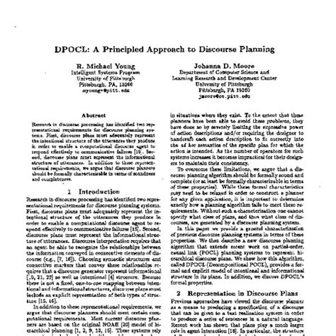 Dpocl A Principled Approach To Discourse Planning Acl Anthology