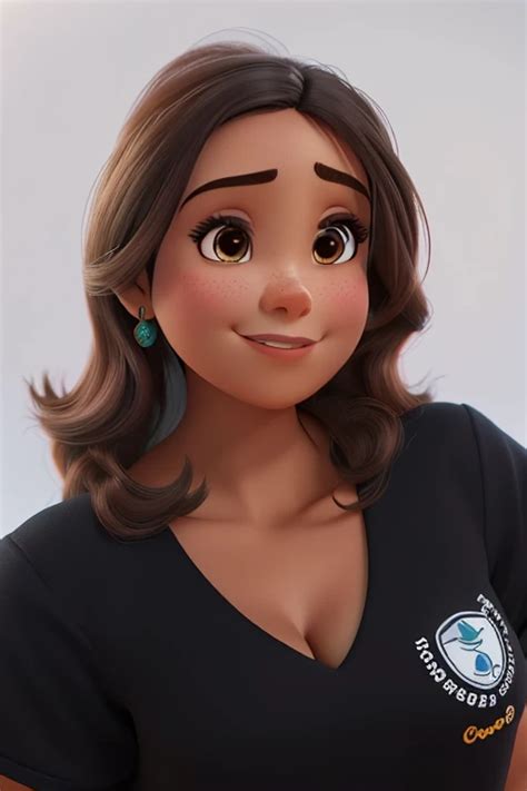 A Brunette Woman In Disney Pixar Style High Qualiy Best Qualityer