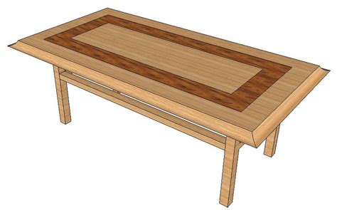 Rectangular Shape Table Detail 3d Model Furniture Block Sketch Up File