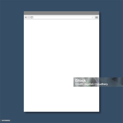 태블릿 장치에 대 한 플랫 빈 브라우저 창입니다 태블릿 크기입니다 응답 웹 디자인의 그림입니다 개념에 대한 스톡 벡터 아트 및