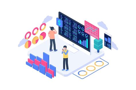 Premium Vector Isometric Data Statistic Concept
