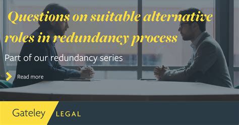 Redundancy Series Questions On Suitable Alternative Roles In Redundancy Process Gateley