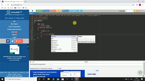 Print Odd Numbers Till Scanned N Online Gdb Compiler Youtube