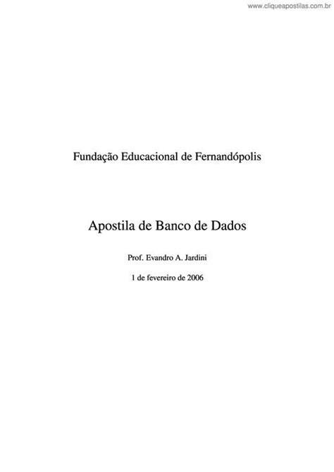 Clique Apostilas Apostila De Banco De Dados