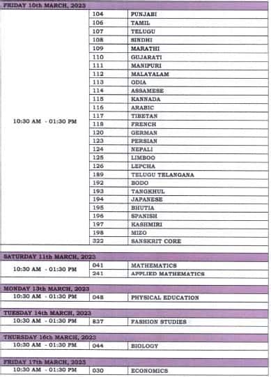 Cbse Board Exam 2023 Class 10 Heres Full Time Table
