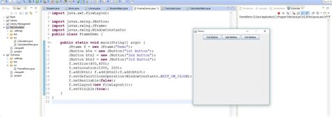 Basic GUI In JAVA JFrame JButton JDK MARS