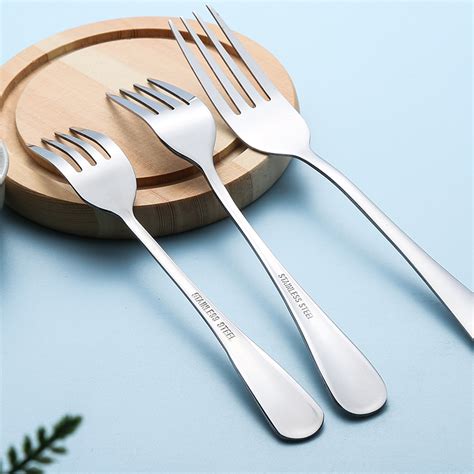 西餐餐具小叉子家用创意长柄不锈钢叉子牛排叉成人主餐叉正餐叉 虎窝淘