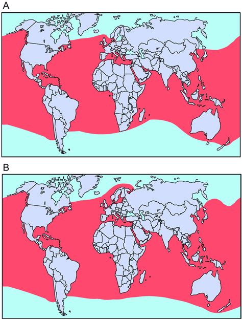 Distribution Of Sea Turtles A Cheloniidae B Dermochelyidae From