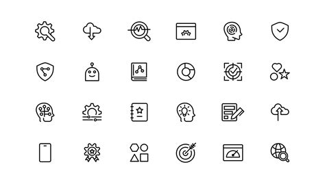 Data Analysis Statistics Analytics Minimal Thin Line Web Icon Set Outline Icons Collection
