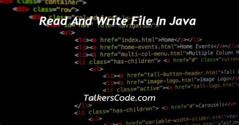 Read And Write File In Java