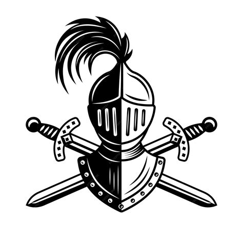 Premium Vector Knight Helmet And Two Crossed Swords Vector