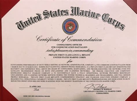 Lance Bryant On Linkedin Navy And Marine Corps Service Medal Certcom Awarded As A Pfc For Going…