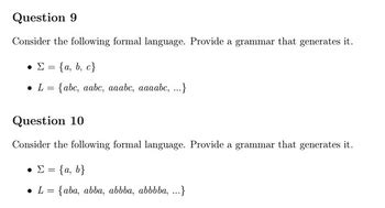 Answered Consider The Following Formal Language Provide A Grammar