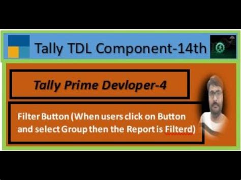 Tally TDL Component Tally Prime Developer 4th Filter Report When Users Click On Button