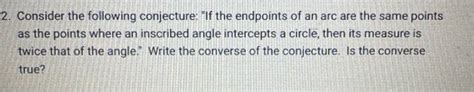 solved consider the following conjecture if the endpoints