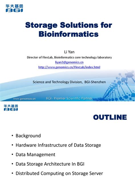 Storage Solutions For Bioinformatics Li Yan Pdf Computer Data