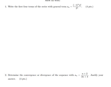 solved 1 write the first four terms of the series with