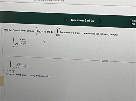 Solved Use The Substitution Formula