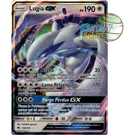 Lugia Gx Ultra Rare 159214 Soleil Et Lune 8 Tonnerre Perdu