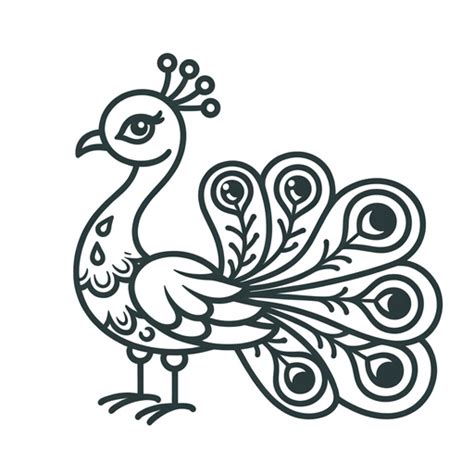 Cartoon Peacock Coloring Page 4 Free Printable Pages