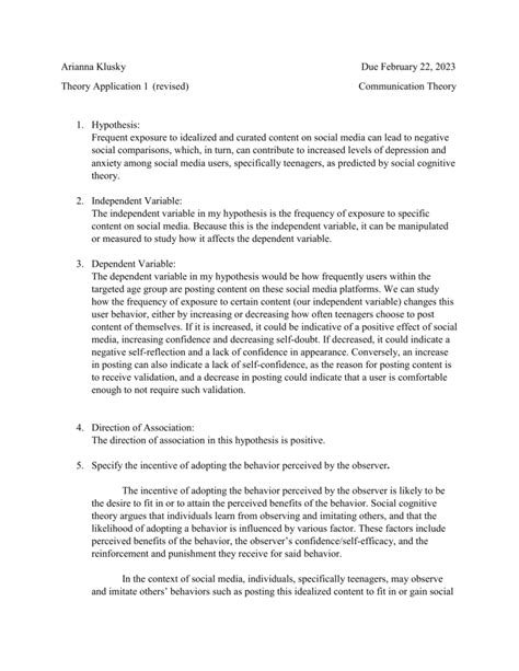 social media impact on teens theory application