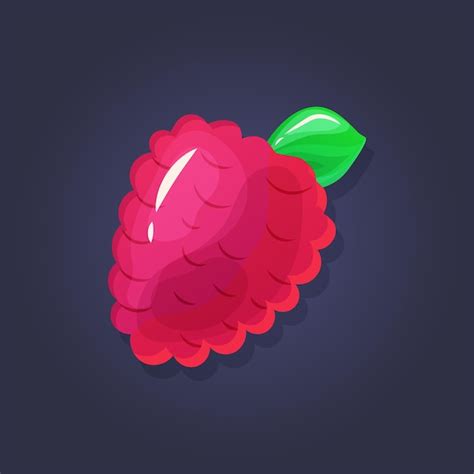 Premium Vector 3d Illustration Of Raspberry For Game Items Realistic Bright Berry On A Dark