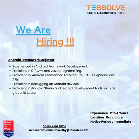 Android Framework Engineer Siva Subramanian