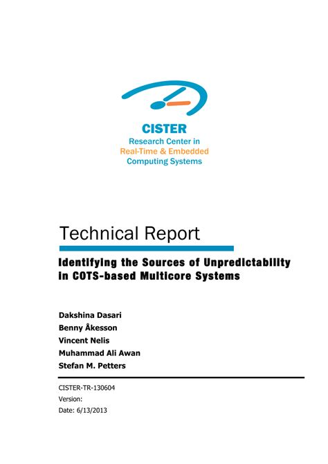Pdf Identifying The Sources Of Unpredictability In Cots Based