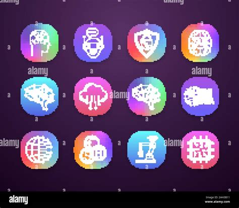 Artificial Intelligence App Icons Set Uiux User Interface Ai