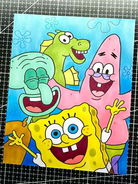 海绵宝宝海底图片简笔画（共13张） 简笔画图片大全