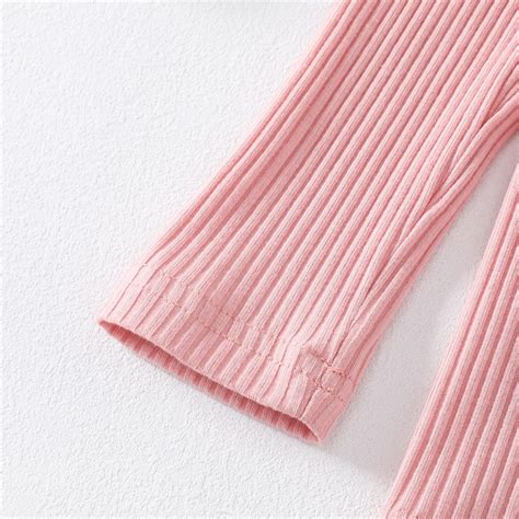 Badu Bg Есенен комплект дрехи за бебета за малко дете плътен рипсен пуловер с дълъг ръкав и