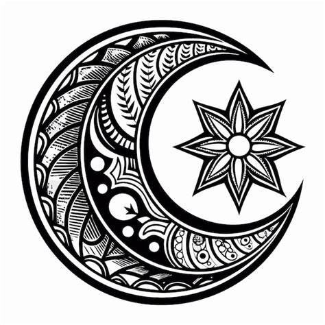 Premium Vector Ornamental Moon And Star Design