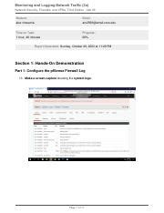 Monitoring And Logging Network Traffic Firewall Logs Snort Course Hero
