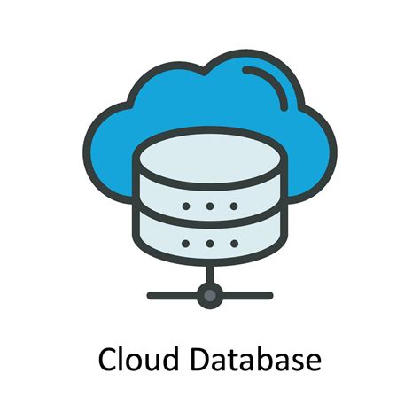 Cloud Database Vector Fill Outline Icon Design Illustration Network