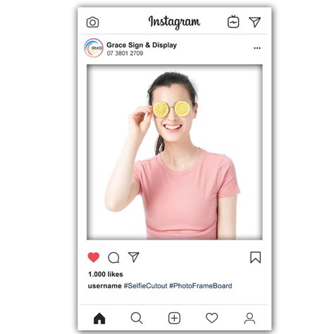 Selfie Cut Out Frame Instagram Or Facebook Photo Prop Grace Sign