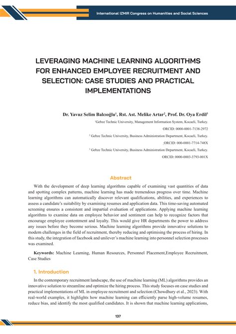 pdf leveraging machine learning algorithms for enhanced employee