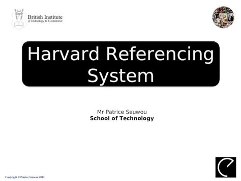 Ppt Harvard Referencing System Pdfslide Net