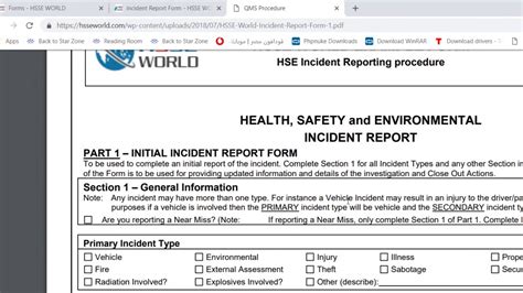 incident report form part 1 initial report youtube