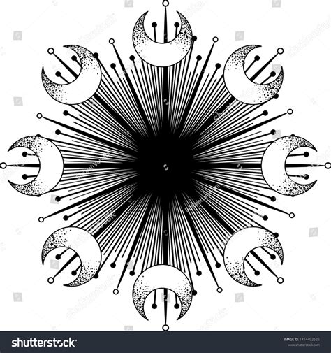 Triple Moon Pagan Wicca Moon Goddess Stock Vector Royalty Free