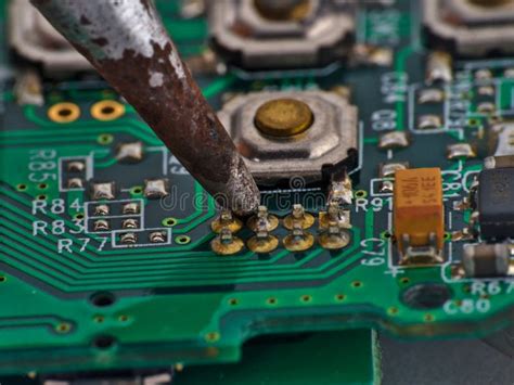 Soldering Iron And Circuit Board Stock Image Image Of Heat Macro 192135901