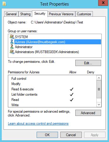 Server 2012 NTFS File And Folder PermissionsMustBeGeek